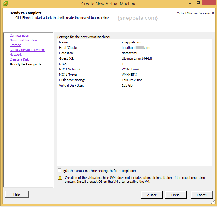 How to Create and Configure Virtual Machines on the VMware ESXi server ... How to Create and Configure Virtual Machines on the VMware ESXi server ...