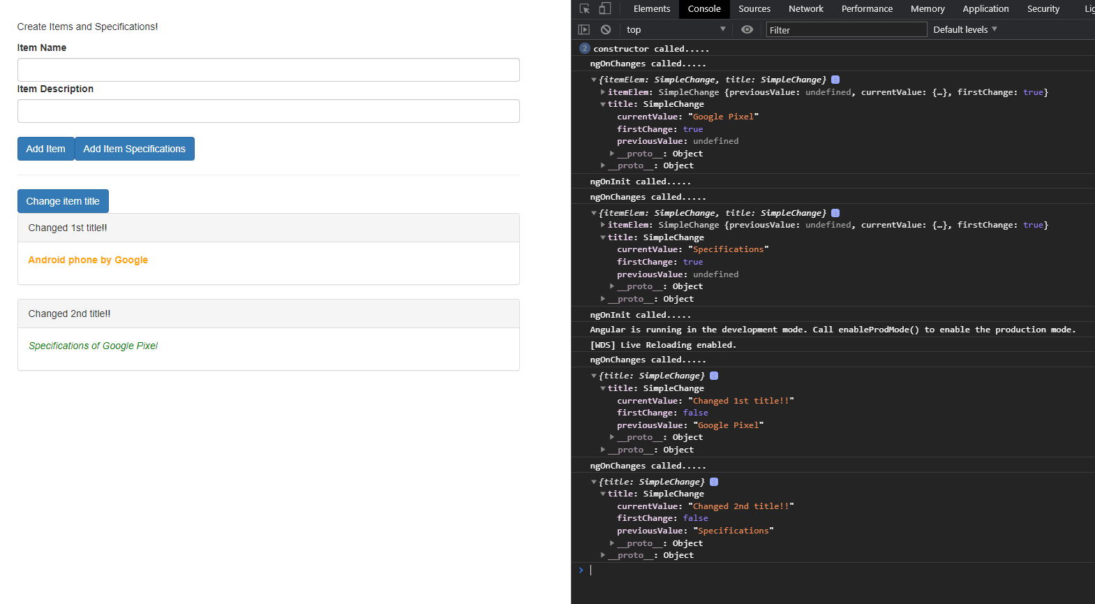 NgOnChanges Get New Value And Previous Value Angular Sneppets